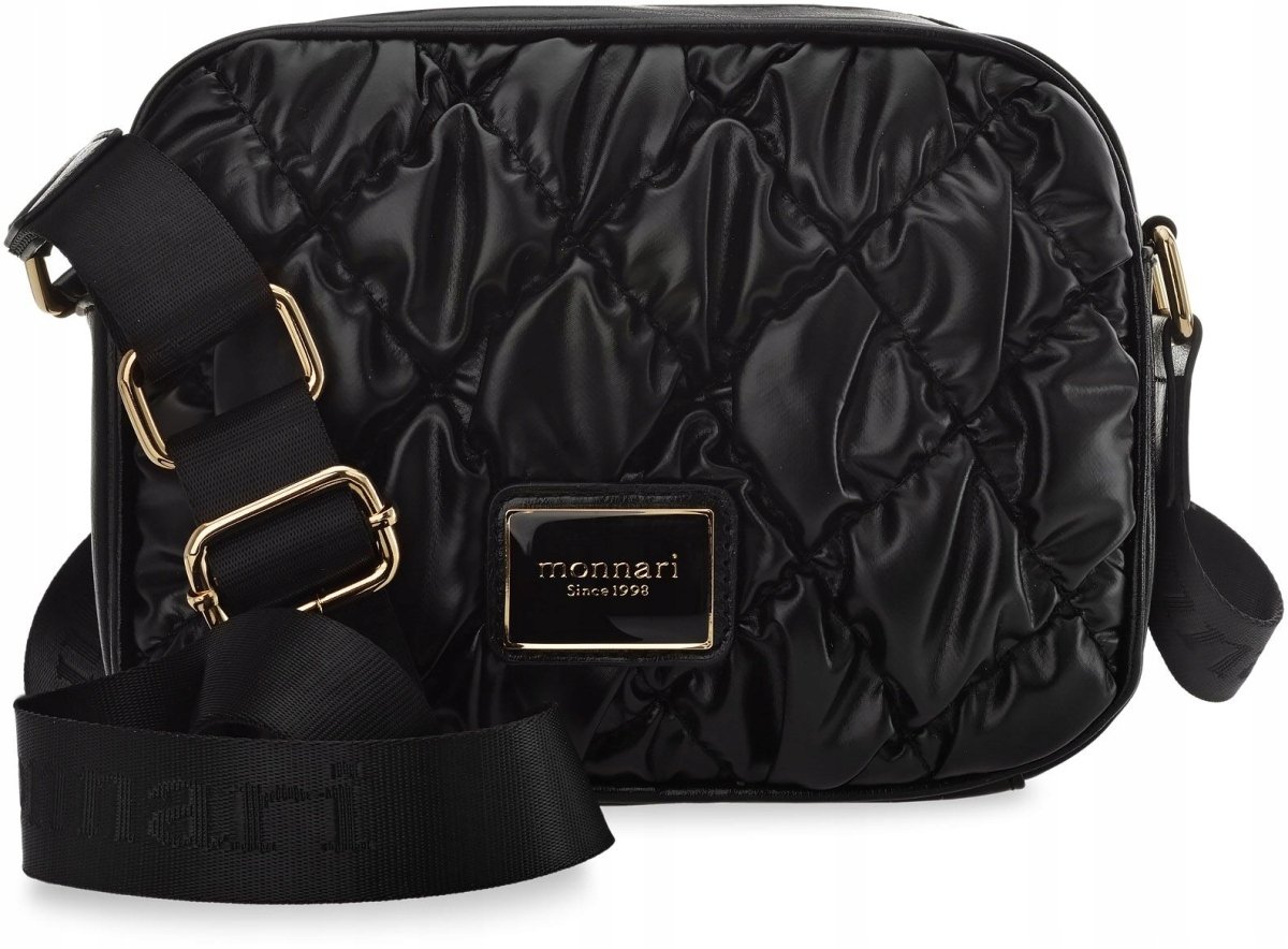 Torebka listonoszka monnari czarna pikowana logowany pasek sportowa pojemna - MONNARI | Moda ...