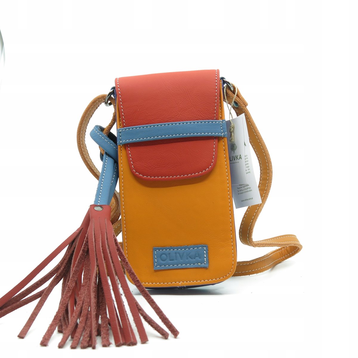 Torebka na telefon damska skórzana ozdobny chwost Olivka - Inna marka | Moda Sklep EMPIK.COM