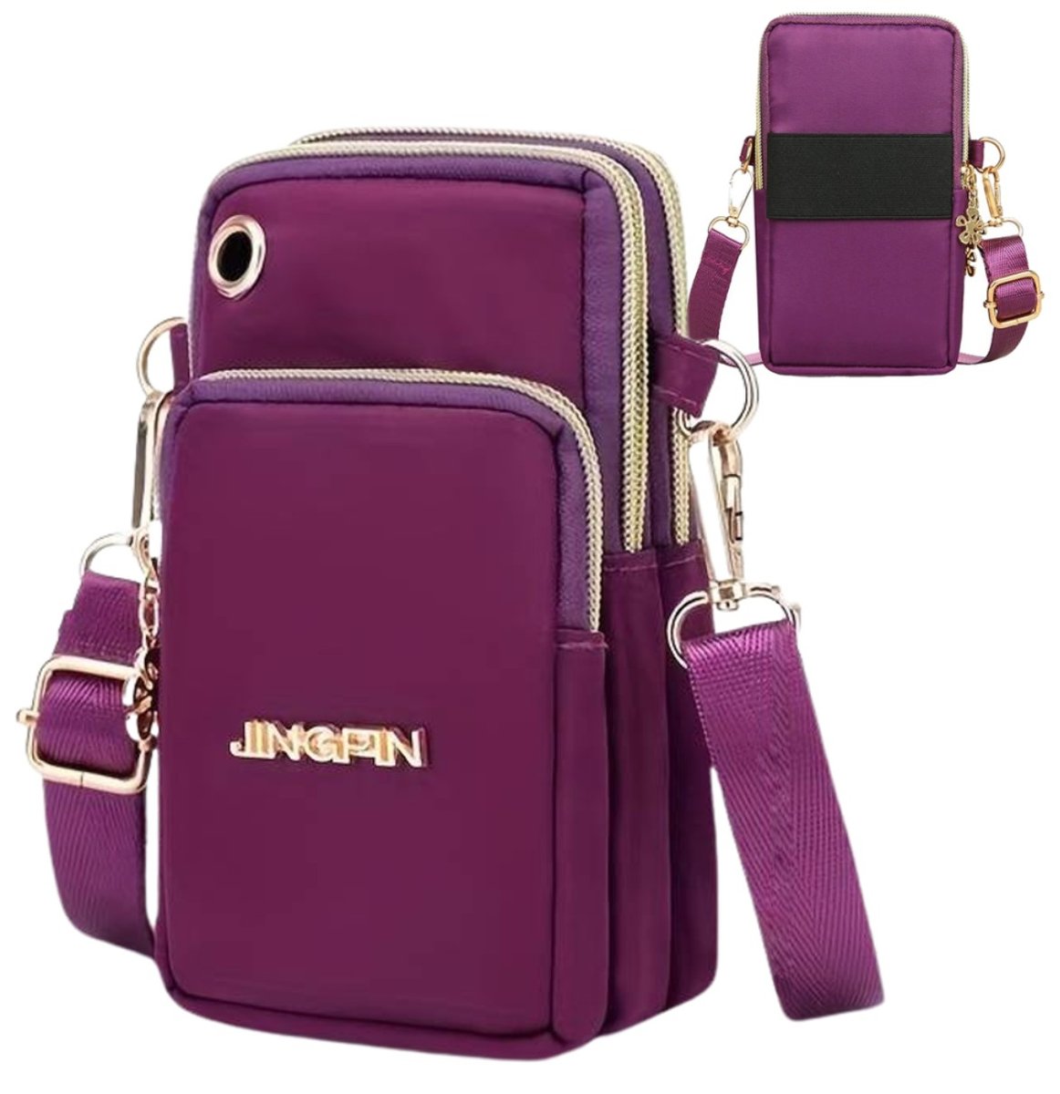 Torebka na telefon fioletowa na ramię etui organizer pojemna - Inna ...