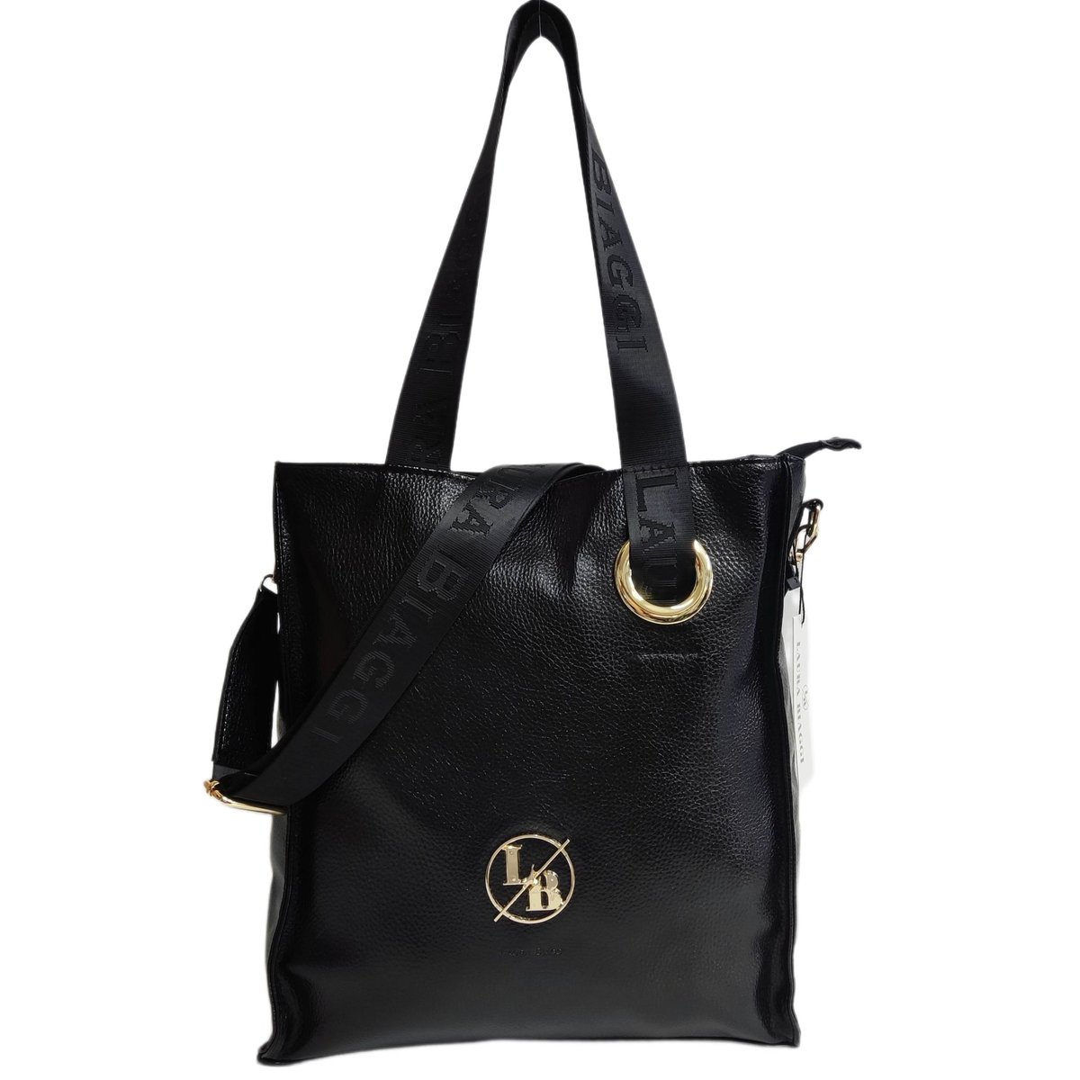 Torebka shopper Laura Biaggi Torba polska czarna na ramię A4 - Laura Biaggi | Moda Sklep EMPIK.COM