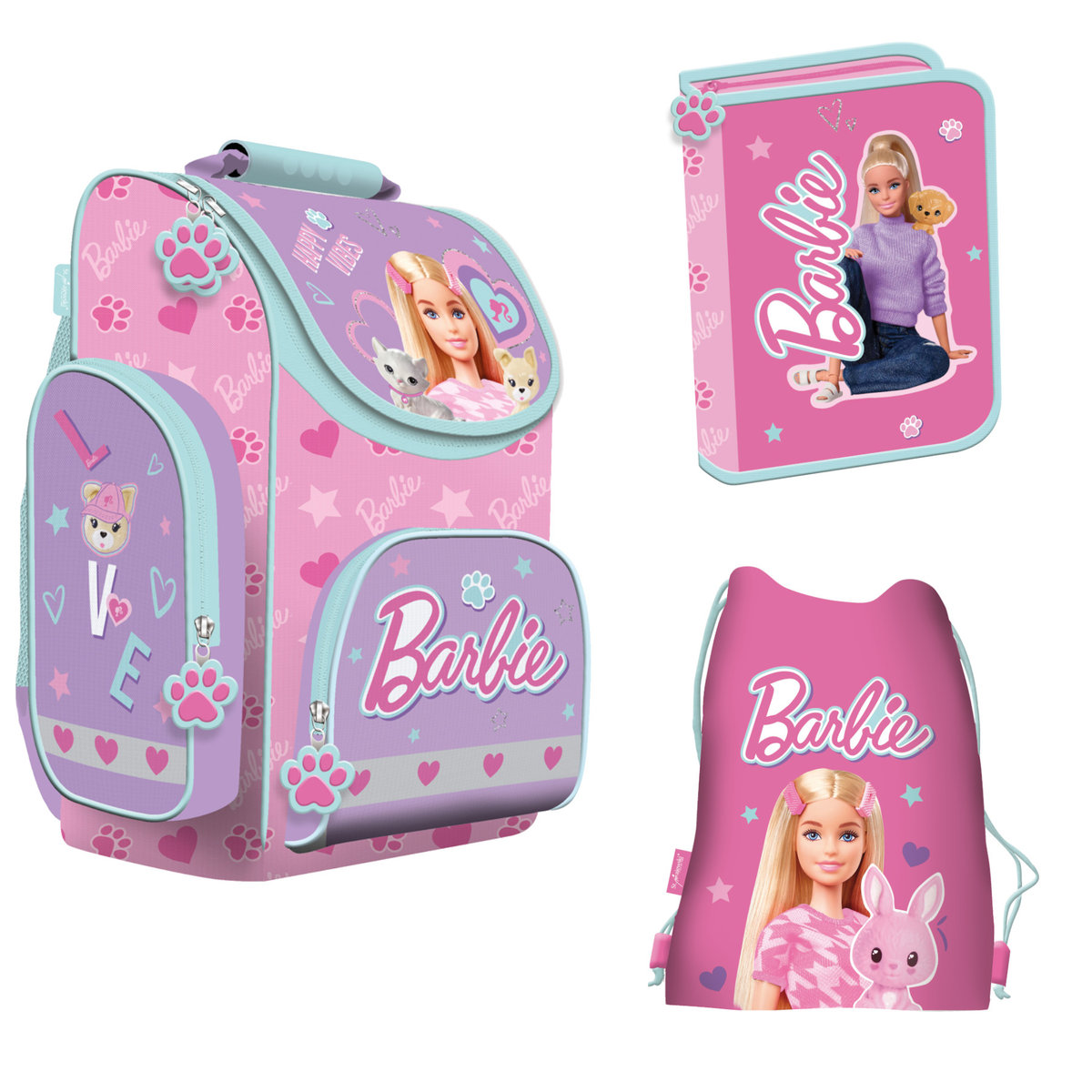 TORNISTER+PIÓRNIK+WOREK ZESTAW BARBIE ST. MAJEWSKI - St.Majewski ...