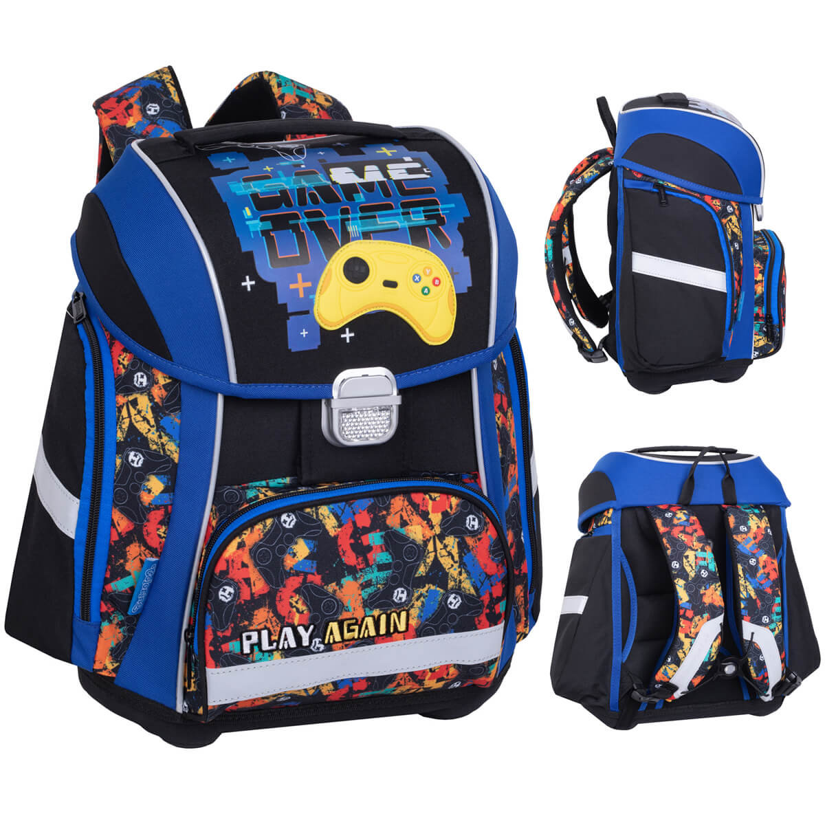 Tornister szkolny dla dzieci, gry, granatowy, Colorino Boogie Game ...