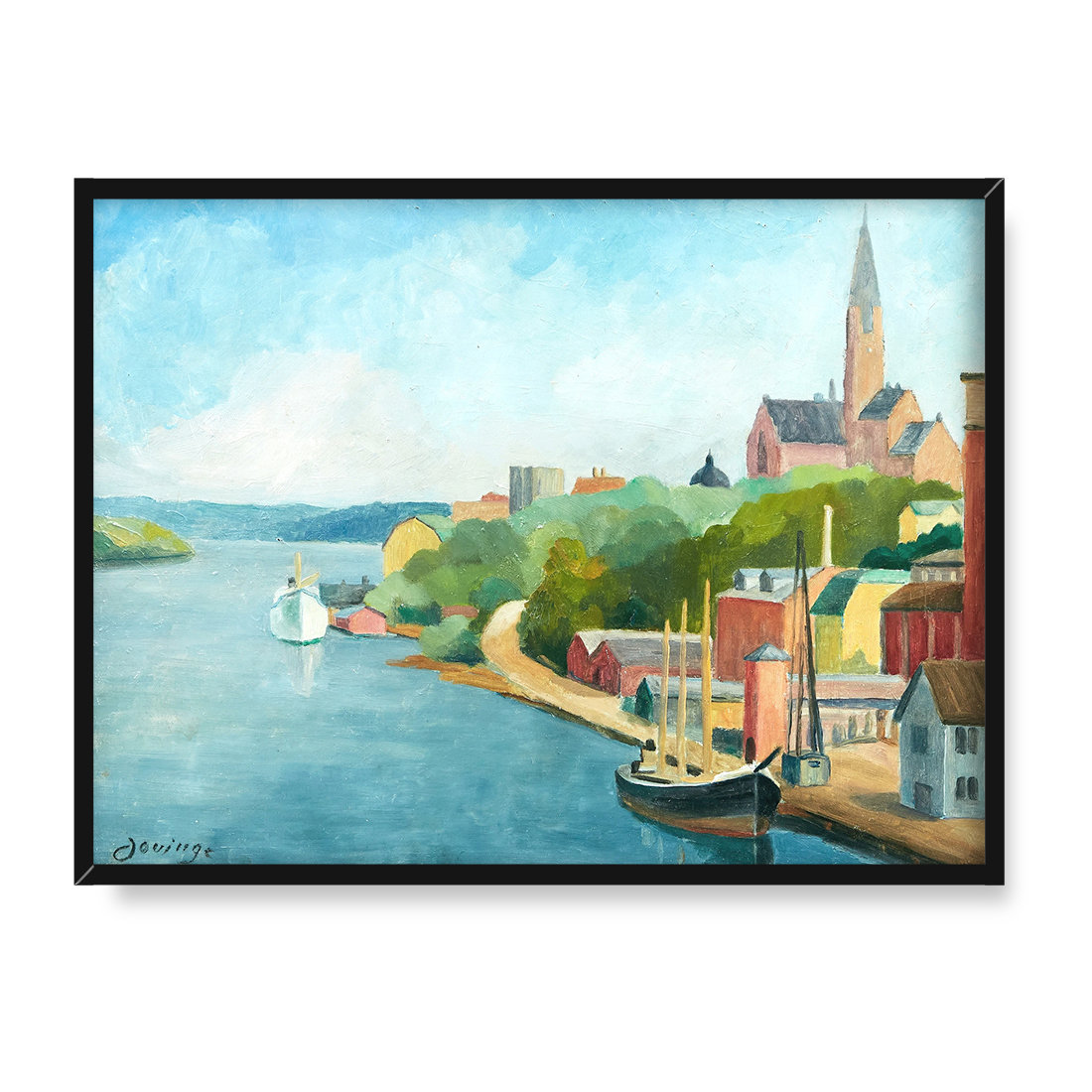 Torsten Jovinge Widok na wejście do portu miasta 30×40 - ANTYKWARIAT ...
