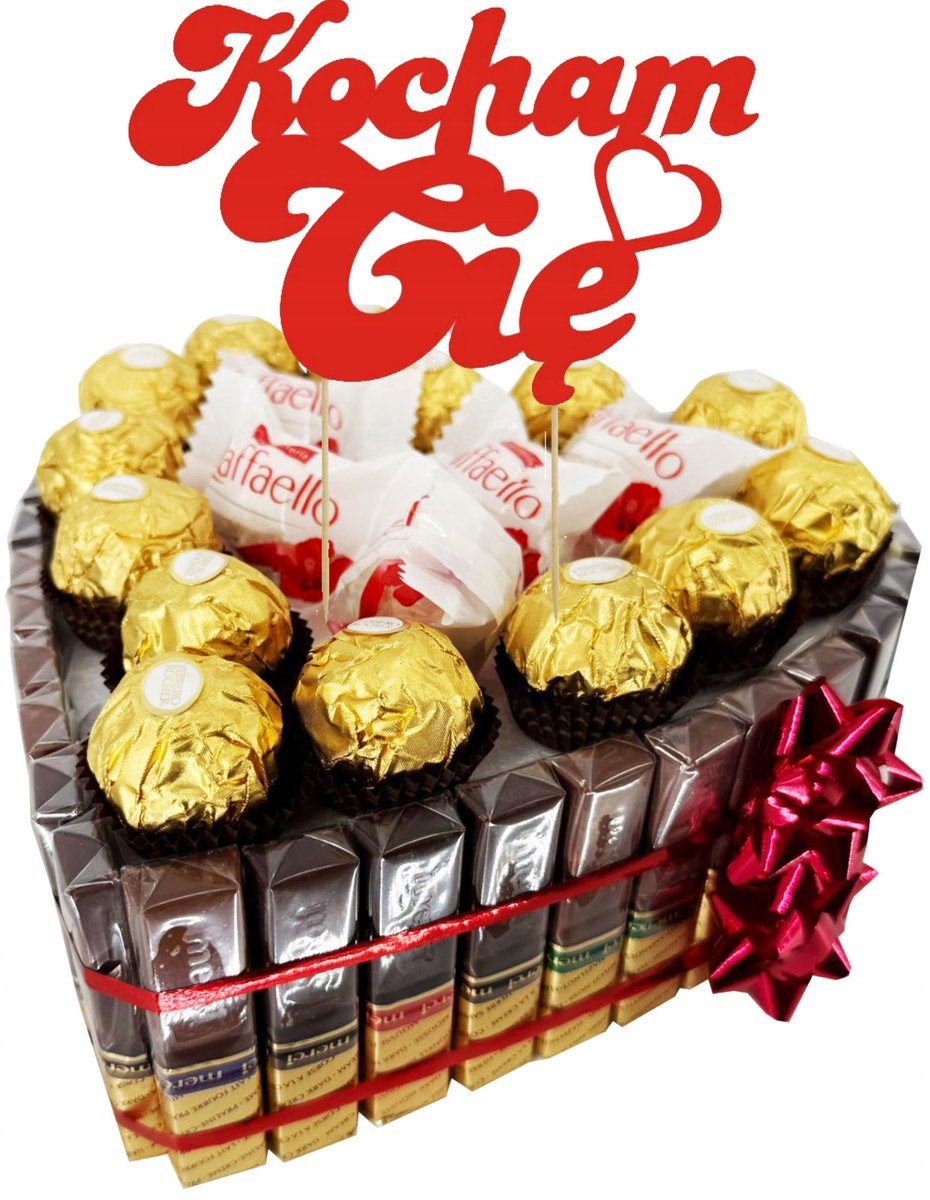 Tort Merci- Raffaello- Zestaw Walentynki Urodziny Kosz Prezentowy ...