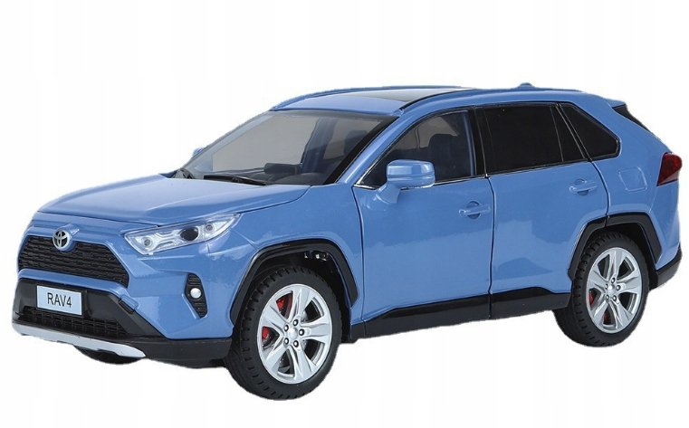 TOYOTA RAV4 1:24 METALOWY MODEL AUTA Z EFEKTAMI DŹWIĘKOWYMI I ...