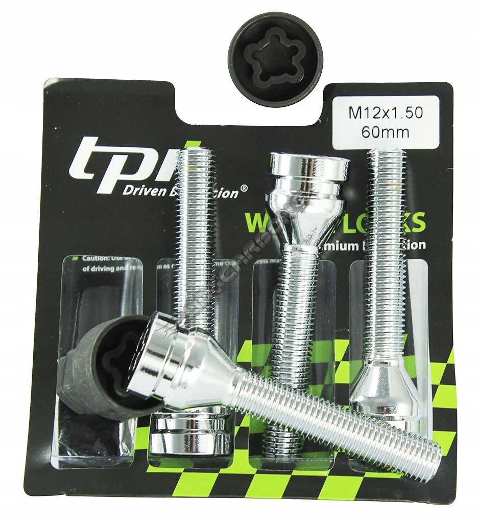 TPI ŚRUBY ZABEZPIECZAJĄCE DŁUGIE do felg kół 12x1,5x60 MERCEDES BMW ...