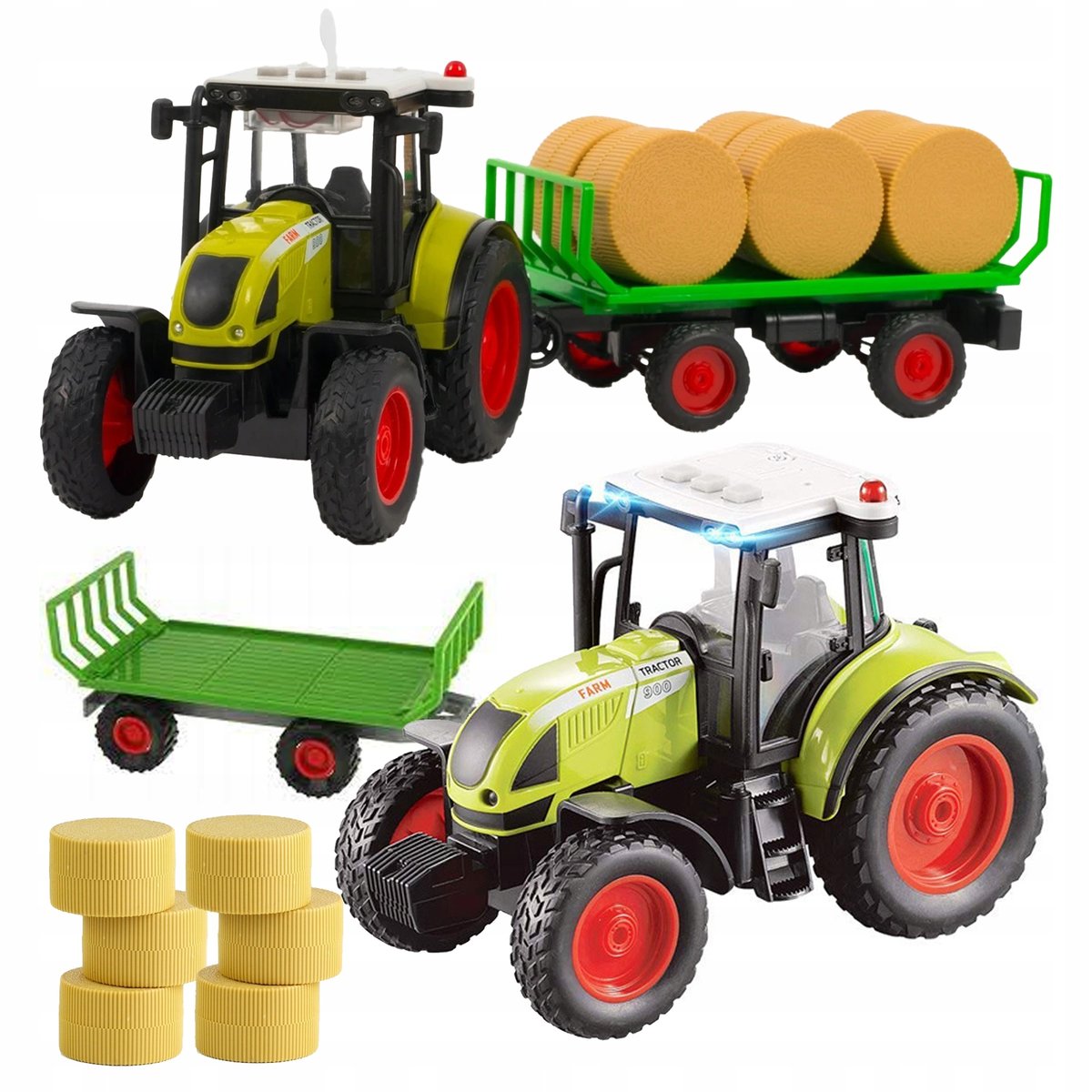 Traktor dla dzieci z przyczepą i balami siana światła dźwięki napęd zestaw - Stator | Sklep ...