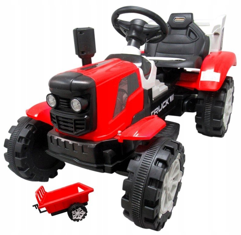 TRAKTOREK C2 czerwony na akumulator z przyczepką Muzyka - R-sport ...