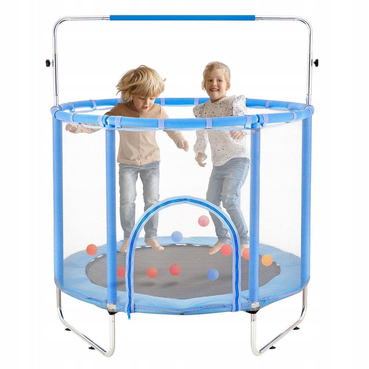 Trampolina mała domowa dla dzieci do domu i ogrodu z siatką 147 cm ...