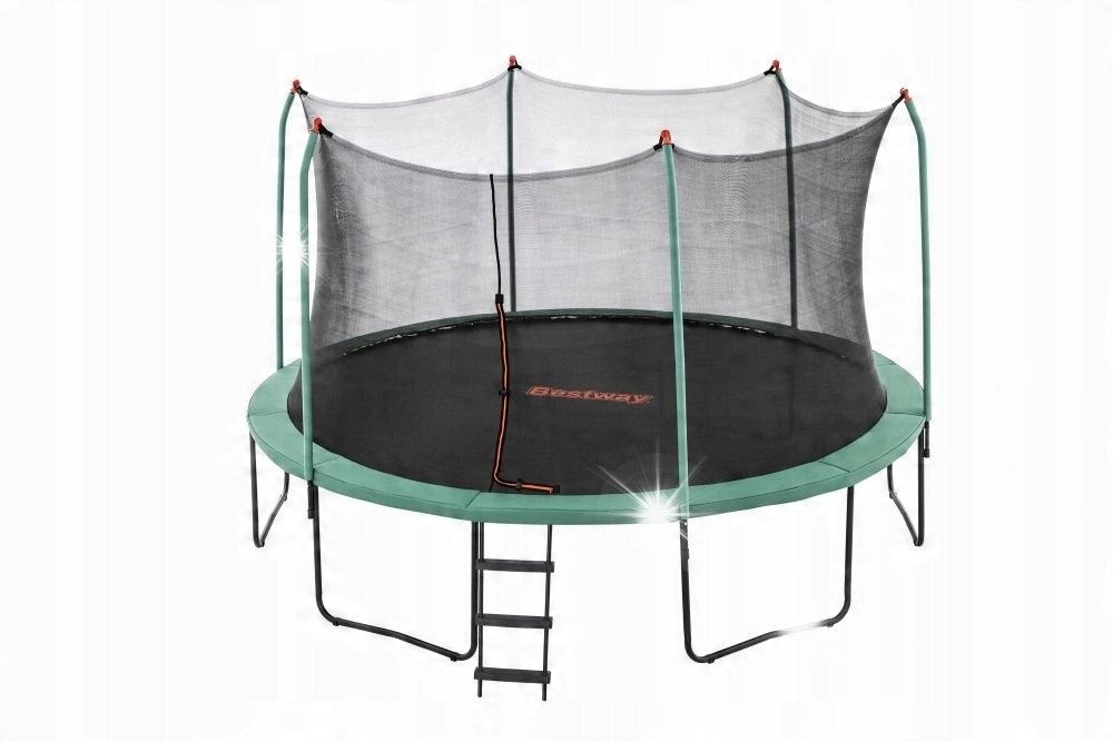 Trampolina Ogrodowa Z Siatką Wewnętrzną Dla Dzieci 427Cm Drabinka ...