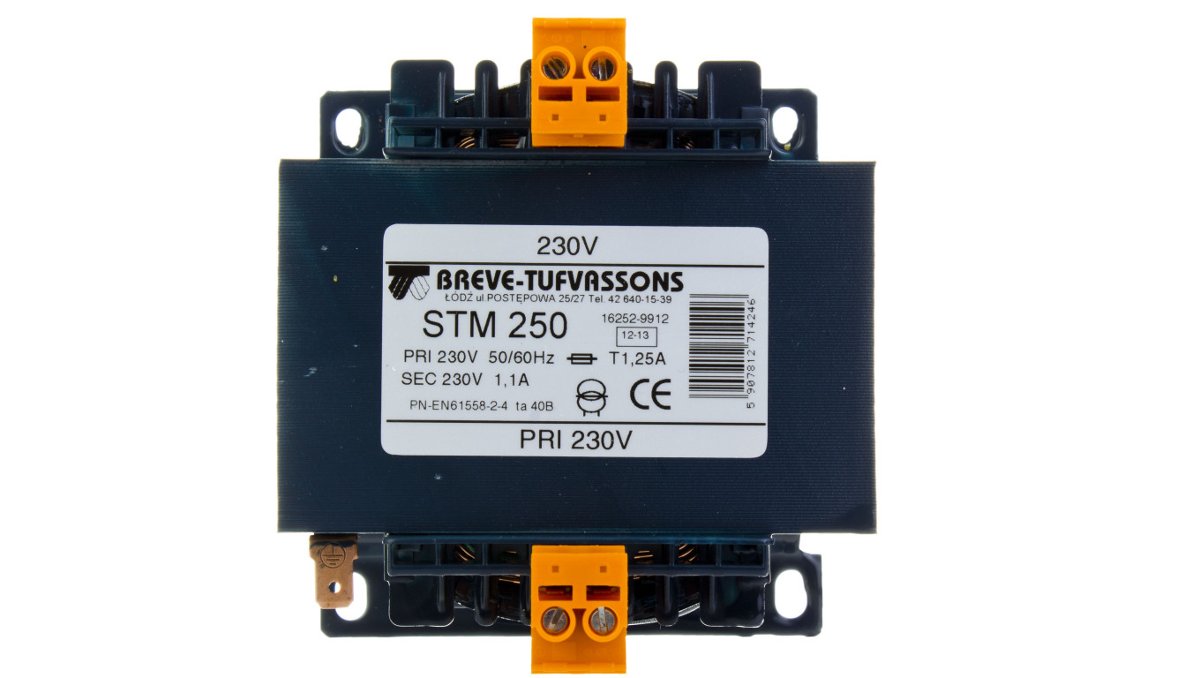 Transformator 1-fazowy STM 250VA 230/230V 16252-9912 - BREVE | Sklep ...