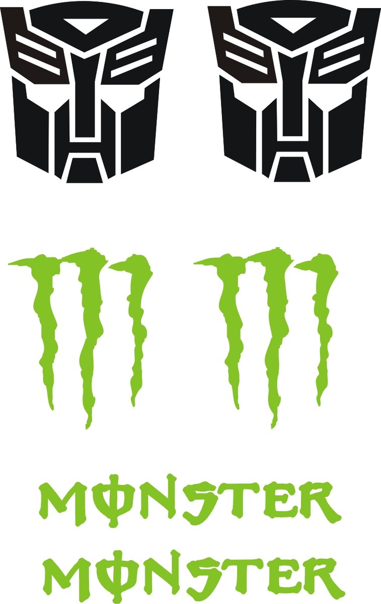 TRANSFORMERS AUTOBOT MONSTER ENERGY naklejki tuningowe na kask motocykl ...