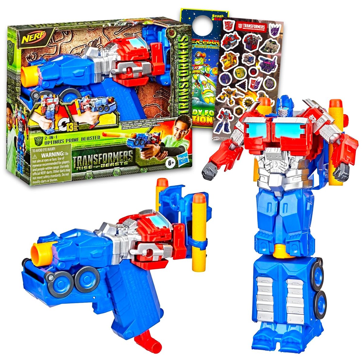 Transformers Nerf Blasters dla dzieci - Pakiet z 2 w 1 Optimus Prime ...