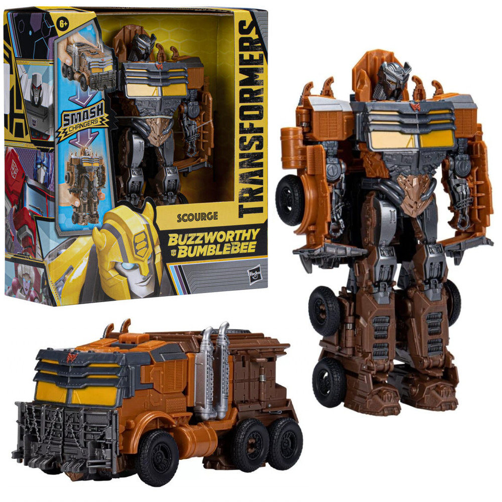 Transformers Rise Of The Beasts Smash Changers Buzzworthy Bumblebee Figurka Scourge F3929 ...
