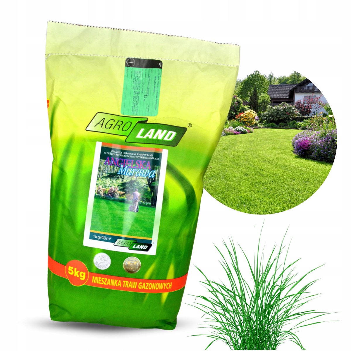 Trawa Agro-Land Angielska Murawa 200 m2 - 5 kg - Agro-Land | Sklep EMPIK.COM