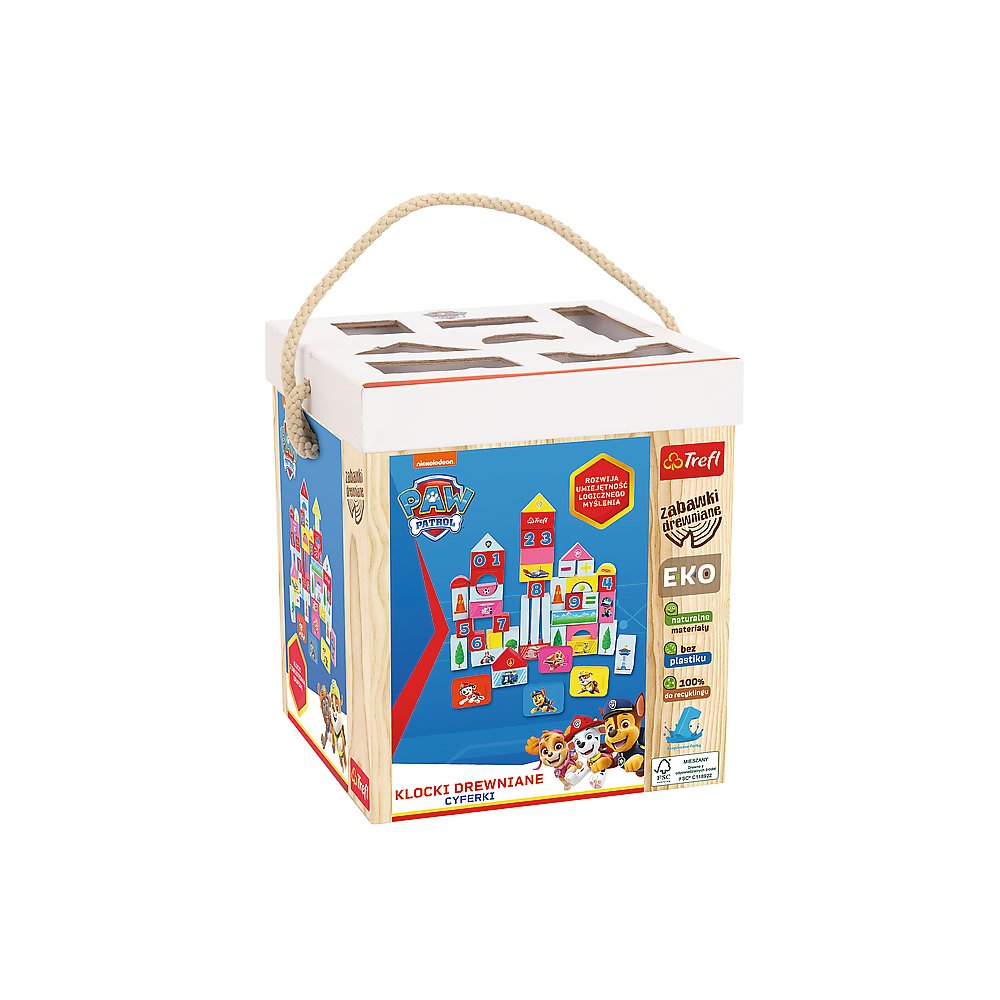 Trefl 61571 Klocki Drewniane Do Układania Psi Patrol Cyferki - Trefl ...