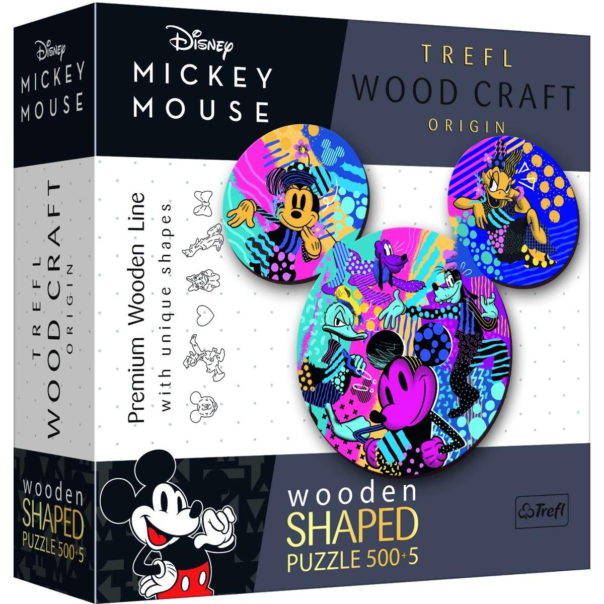 Trefl, puzzle drewniane, Wood Craft, Kultowa Myszka Mickey, 505 el ...
