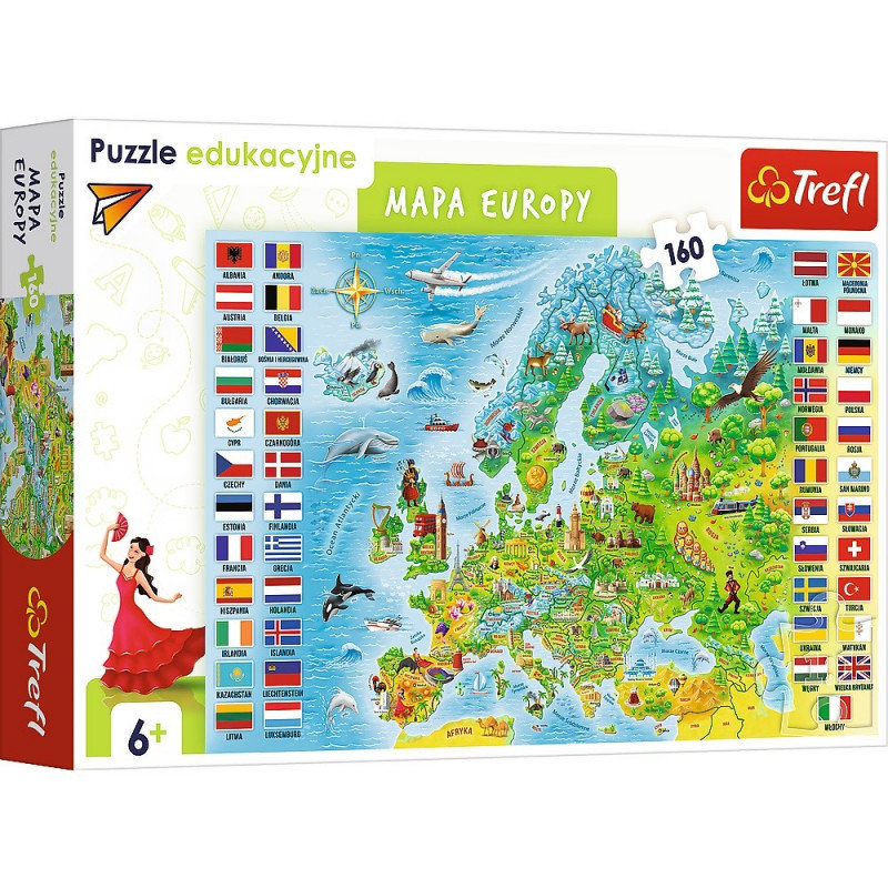 Trefl, puzzle, Mapa Europy, 160 el. - Trefl | Sklep EMPIK.COM