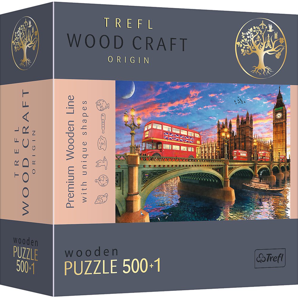 Trefl, Puzzle Wood Craft Pałac Westministerski, Big Ben, Londyn, 501 el ...