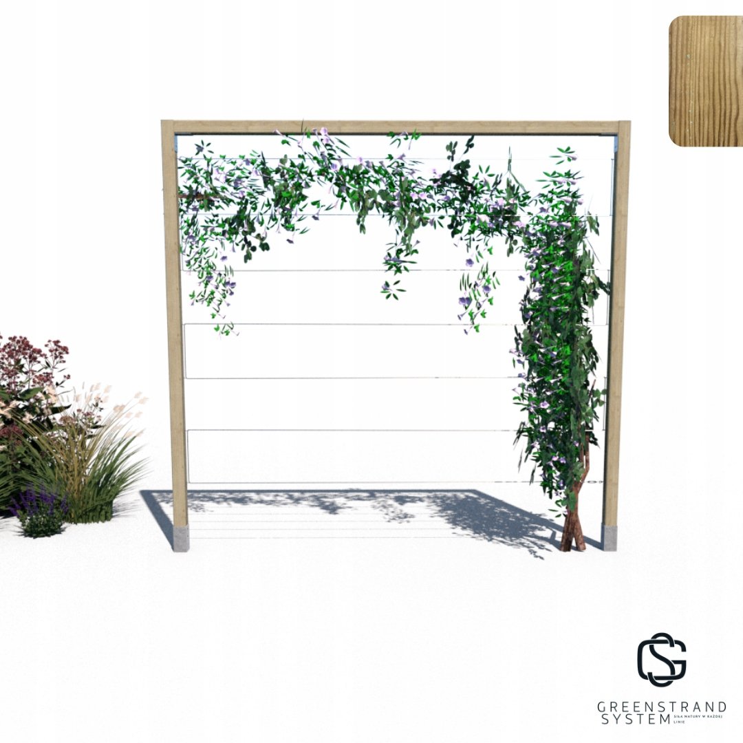 Trejaż drewniany z linami stalowymi R 240x254 | pergola | impregnowany ...