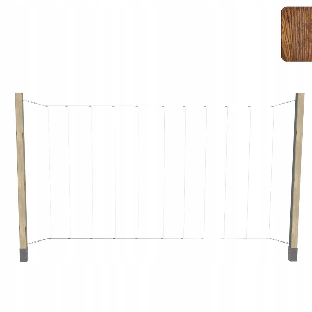 Trejaż drewniany z linami stalowymi S 180x300 | pergola | ciemny dąb ...