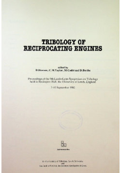 Tribology of Reciprocating Engines - | Książka w Empik