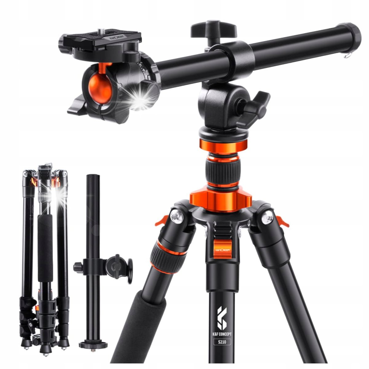 TRIPOD STATYW FOTOGRAFICZNY DO APARATU ALUMINIOWY 231CM POZIOMICA K&F ...