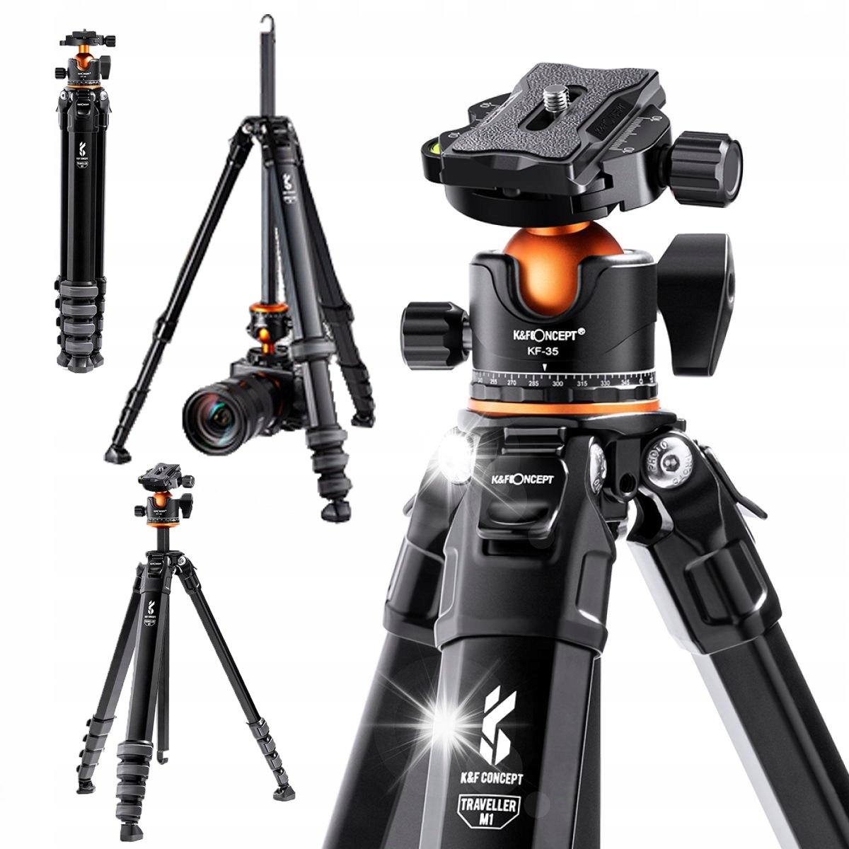 Tripod Statyw FOTOGRAFICZNY DO APARATU KAMERY Monopod + głowica 15kg ...