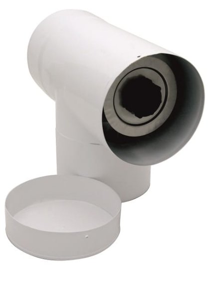 Trójnik dwuścienny z deklem, białe 60/100 SPIROFLEX SX-TDNV60/100TDB ...