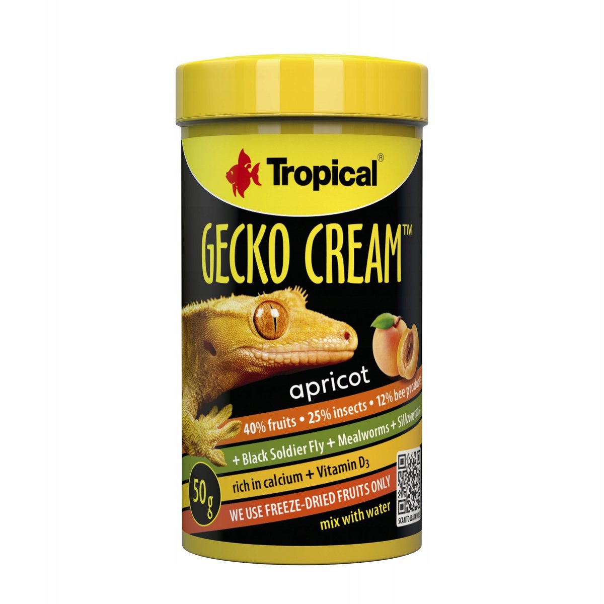 TROPICAL GECKO CREAM APRICO karma dla gekona orzęsionego z morelą 100ml ...
