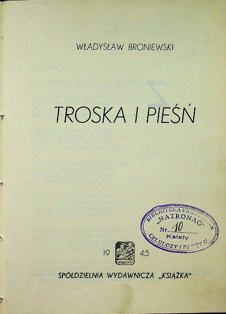 Troska i pieśń 1945 r. - W opisie | Książka w Empik