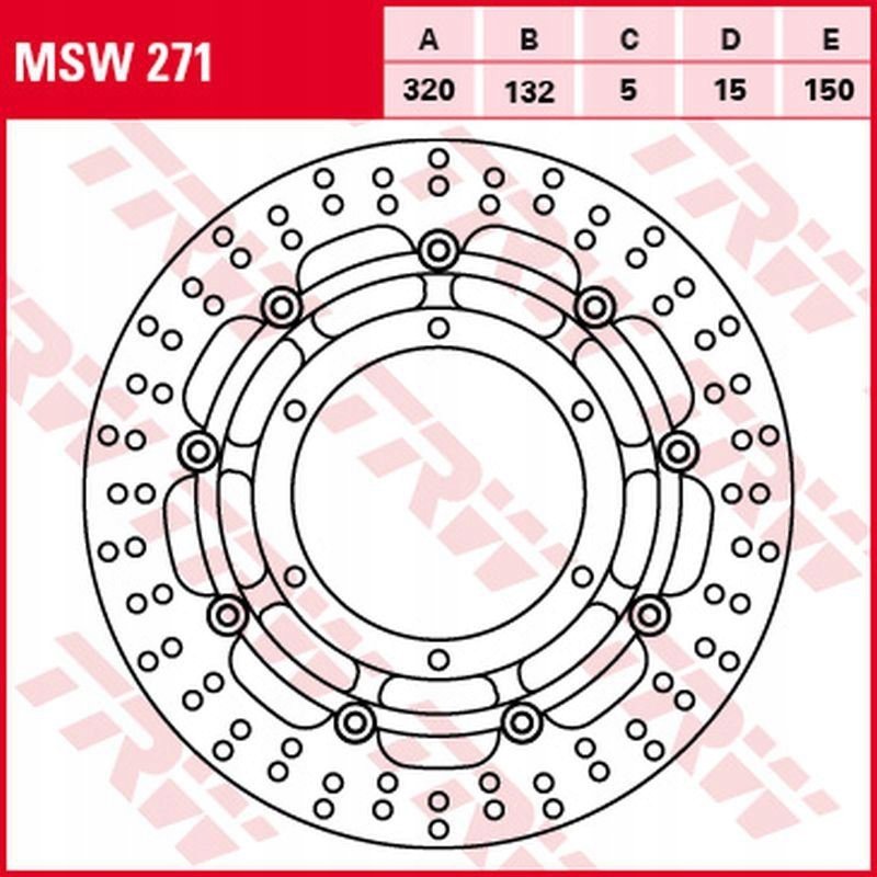 TRW LUCAS ZF TARCZA HAMULCOWA PRZÓD YAMAHA XT 660X 04-16 (320X132X5MM ...