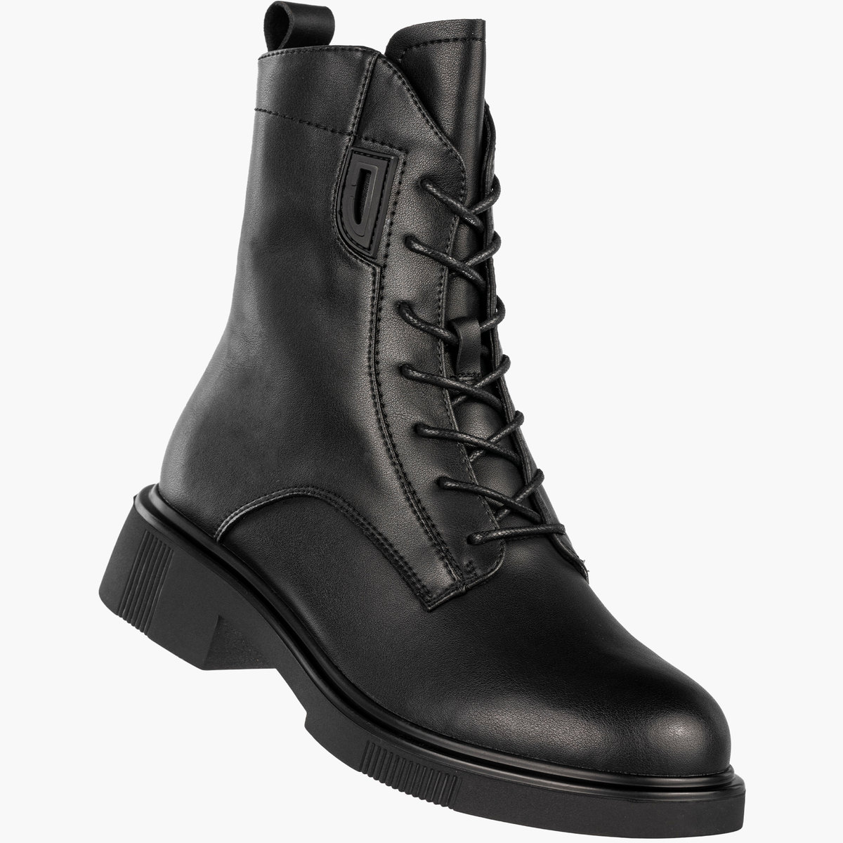 Trzewiki Damskie Skórzane Trapery Buty Ocieplane Na Zimę Czarne ...