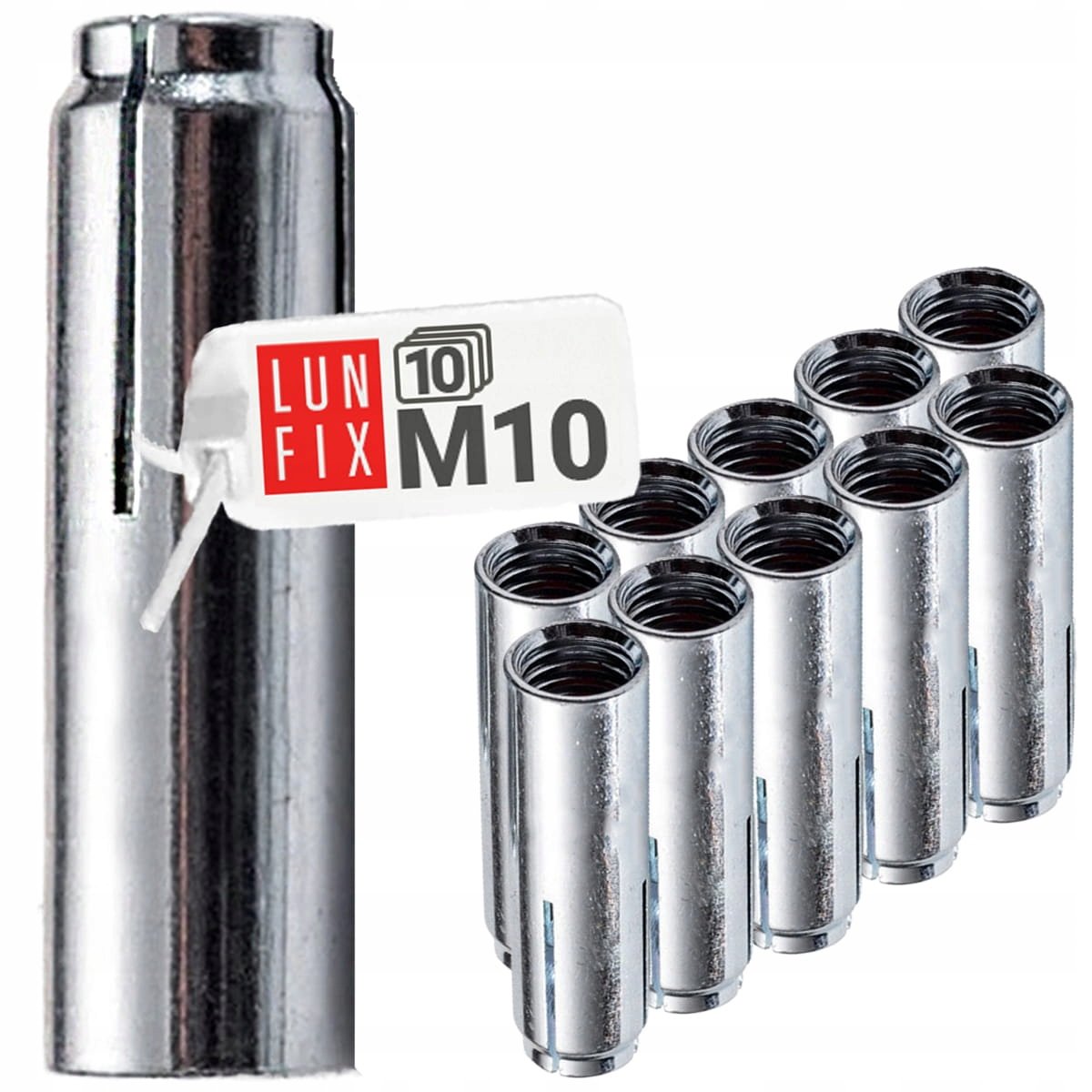 Tuleja stalowa M10 kotwa rozporowa wbijana ocynkowana dybel do betonu 1szt. - Lun Fix | Sklep ...