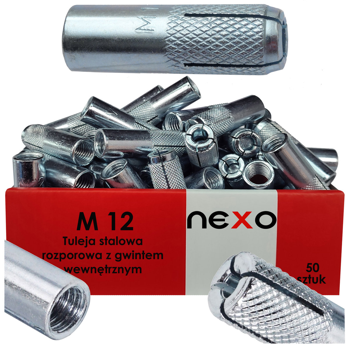 TULEJA STALOWA ROZPOROWA M12 DYBEL KOTWA STALOWA WBIJANA DO BETONU 50 SZT - Inna marka | Sklep ...