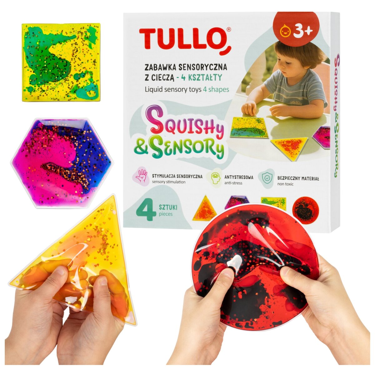 tullo 4 szt squishy żelowe zabawki do ściskania sensoryczne kształty ...