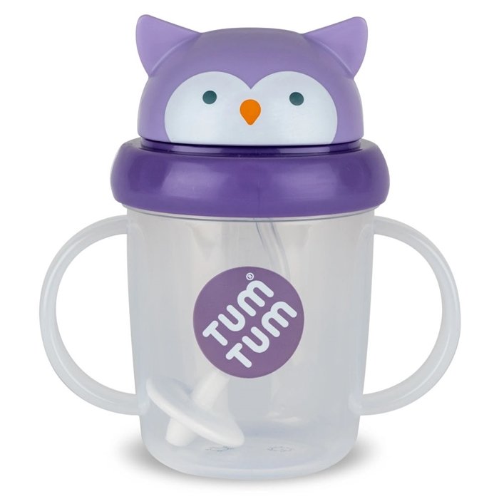 Tum Tum, Bidon Ze Słomką Olivia Owl filoetowy - Tum Tum | Sklep EMPIK.COM
