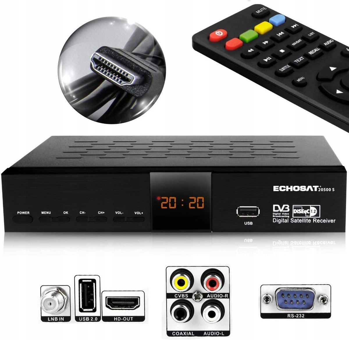 Tuner DVB-S DVB-S2 Echosat 20500S - Inna marka | Sklep EMPIK.COM