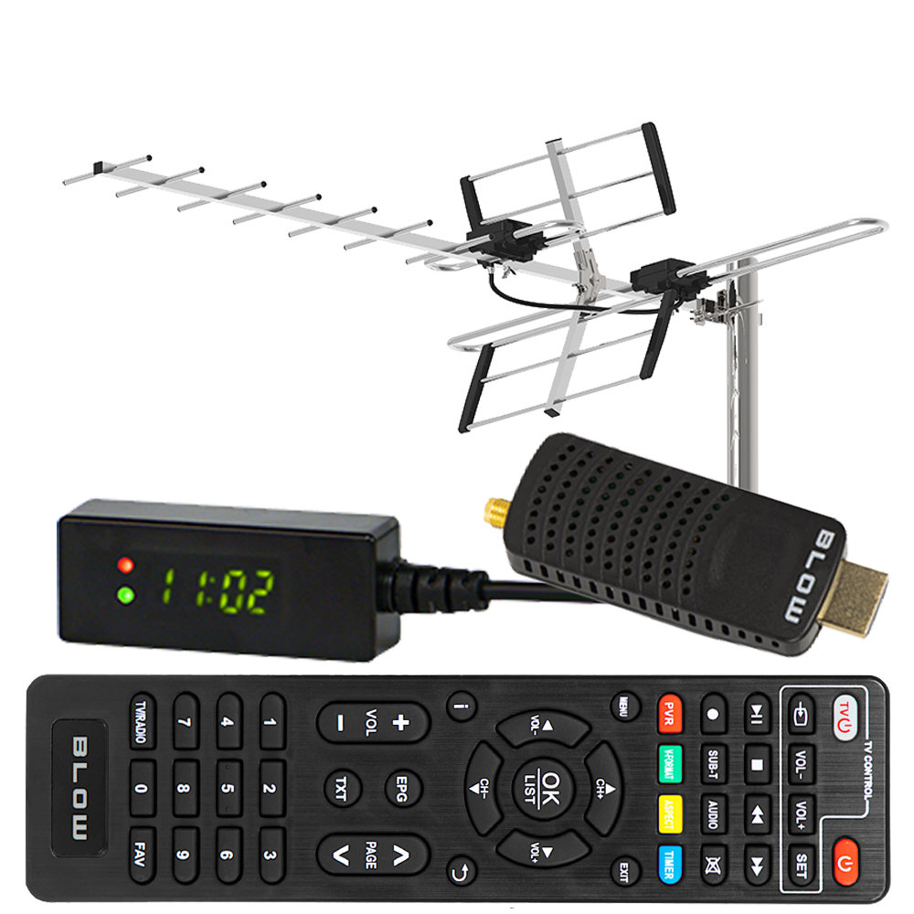 Tuner DVB-T2 BLOW 7000FHD MINI H.265 HEVC + antena kierunkowa VHF/UHF MUX8 ATD31S - Blow | Sklep ...