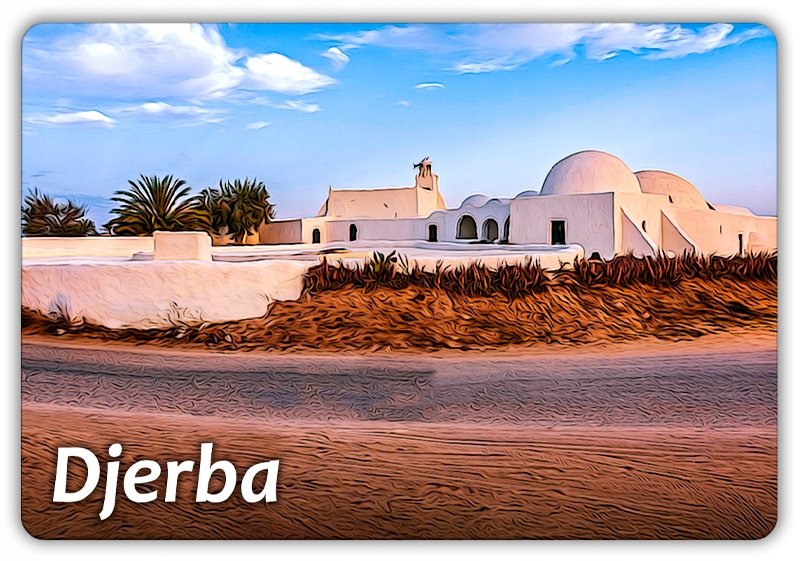 TUNEZJA - Djerba - Meczet - Wyspa - Dżerba - UNESCO - Magnes na lodówkę ...