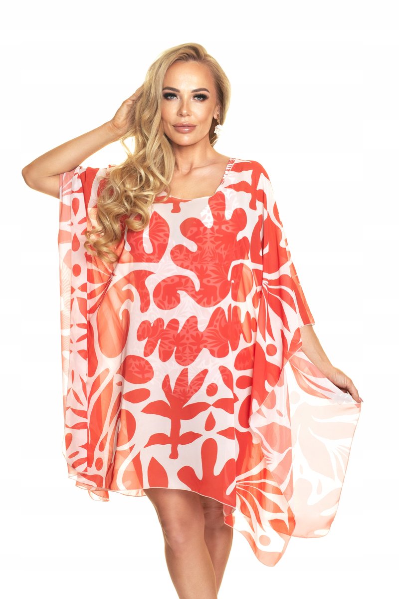 Tunika plażowa we wzór, narzutka na plażę IRALL - Irall | Moda Sklep ...
