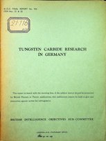 Tunsten carbide research in Germany 1946 r. - W opisie | Książka w Empik