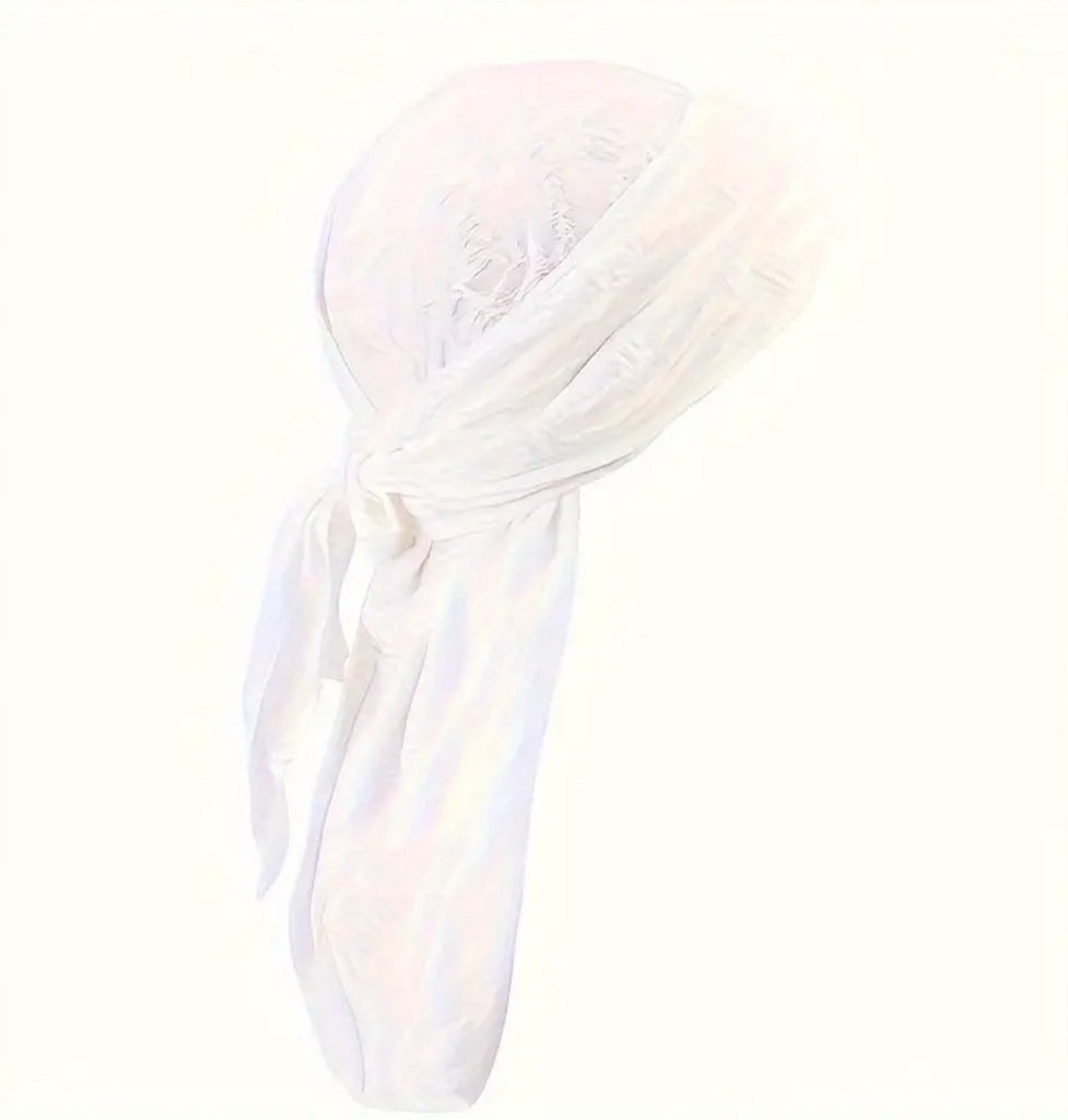 Turban Durag Biały z Dziurami Chusta Na Głowę Yeat Streetwear Y2K Gang ...