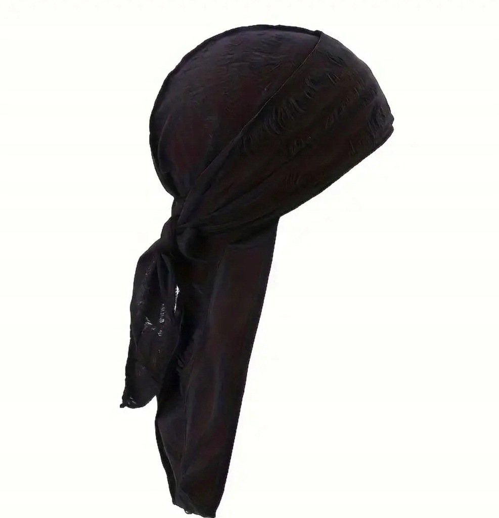 Turban Durag Czarny z Dziurami Chusta Na Głowę Yeat Streetwear Y2K Gang ...