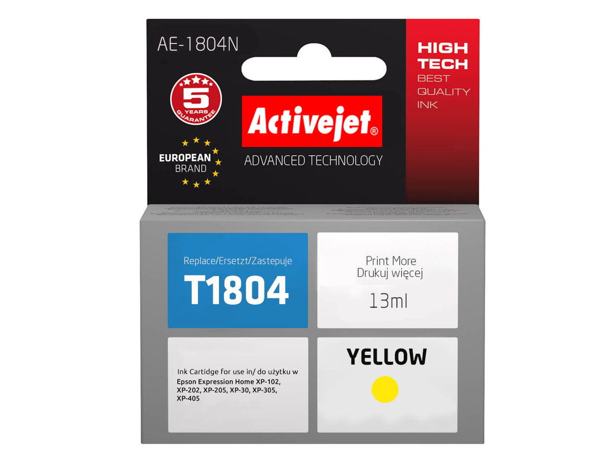 Tusz ActiveJet AE-1804N do drukarki Epson (zamiennik T1804) XP-102 202 ...