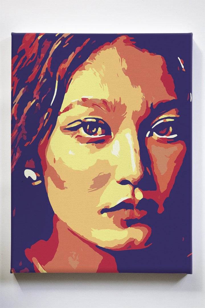 Twarz kobiety, portret, spojrzenie, malowanie po numerach - Akrylowo ...