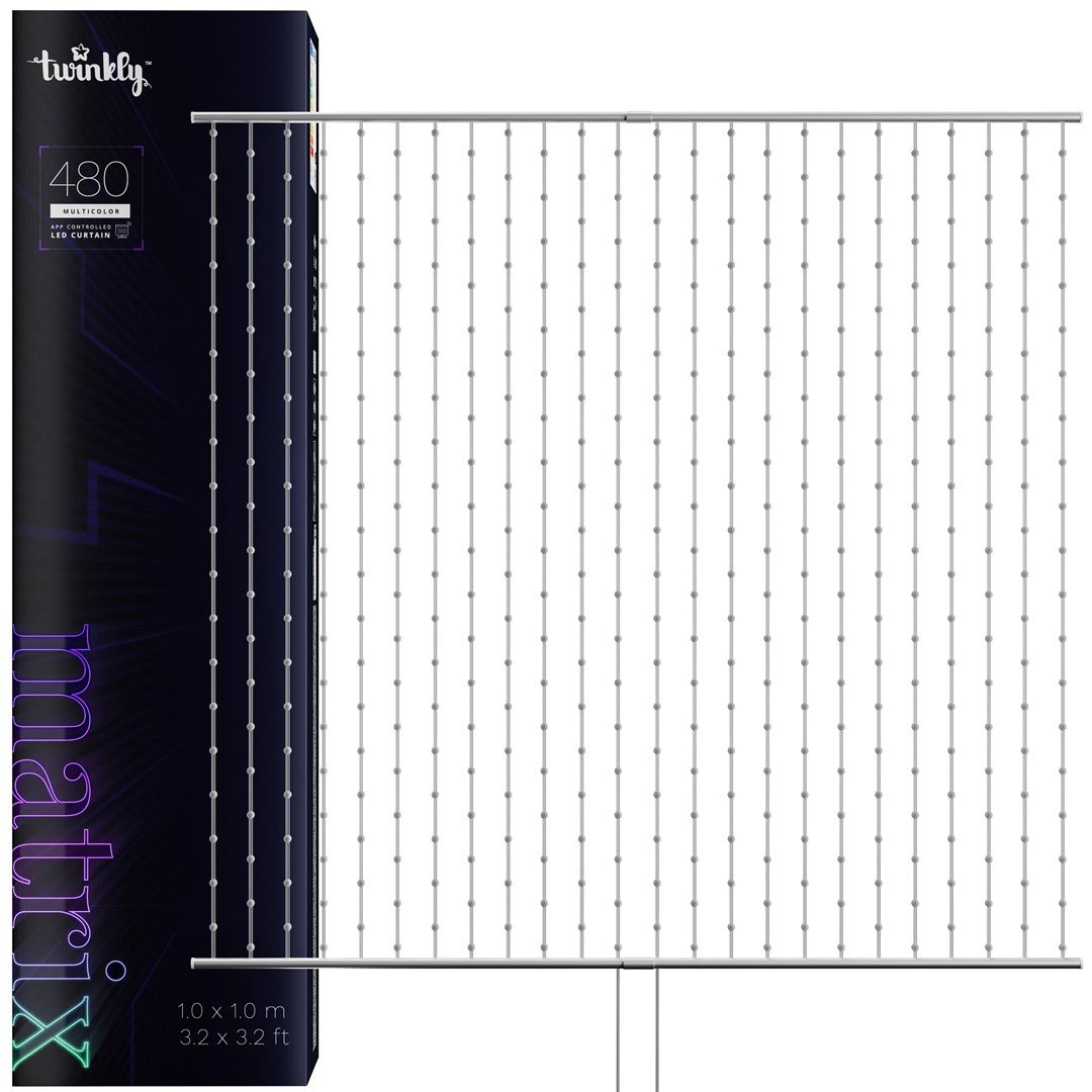 Twinkly Matrix – 480 RGB LED Lampki w kształcie pereł, przezroczysty ...