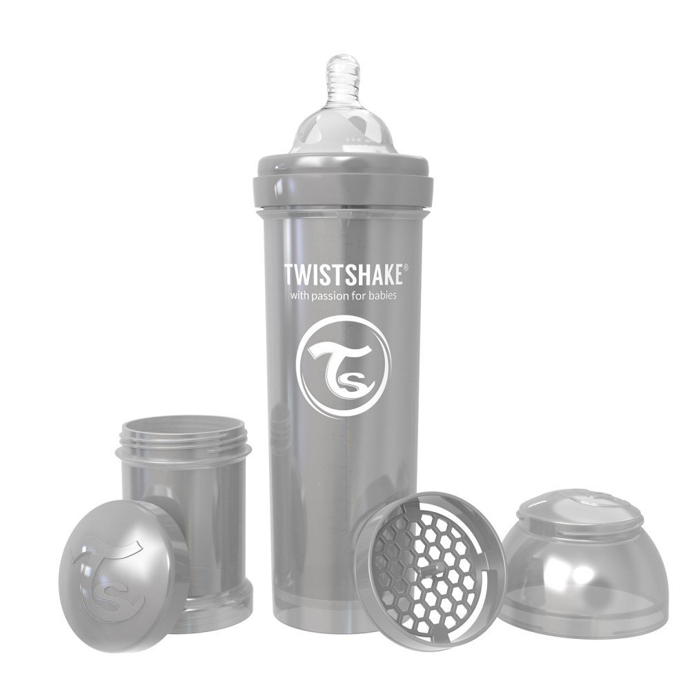 Twistshake, Butelka antykolkowa, 330 ml, Perłowa/Szara - Twistshake ...