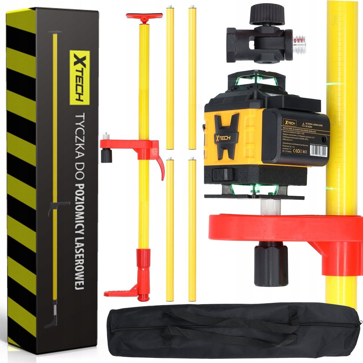 Tyczka do poziomicy laserowej Xtech 3 m - Xtech | Sklep EMPIK.COM