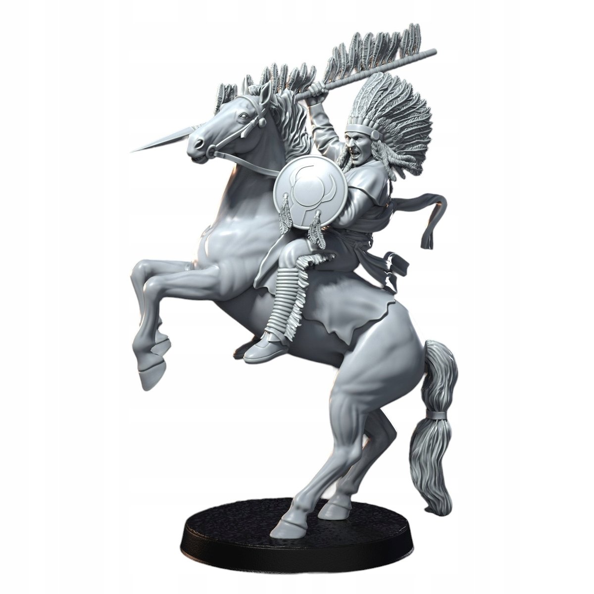 Tyee - Indianin Koń Jeździec Figurka 14k + BONUS do DND D&D druk 3D RPG ...